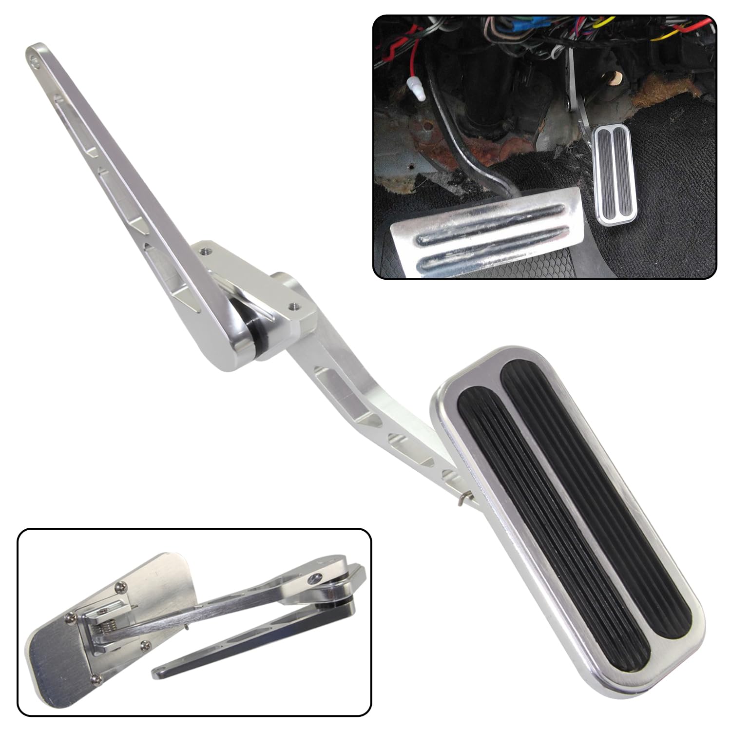 Universal Gas Pedal Assembly Street Rod Hot Rod Universal Oval Aluminum ...