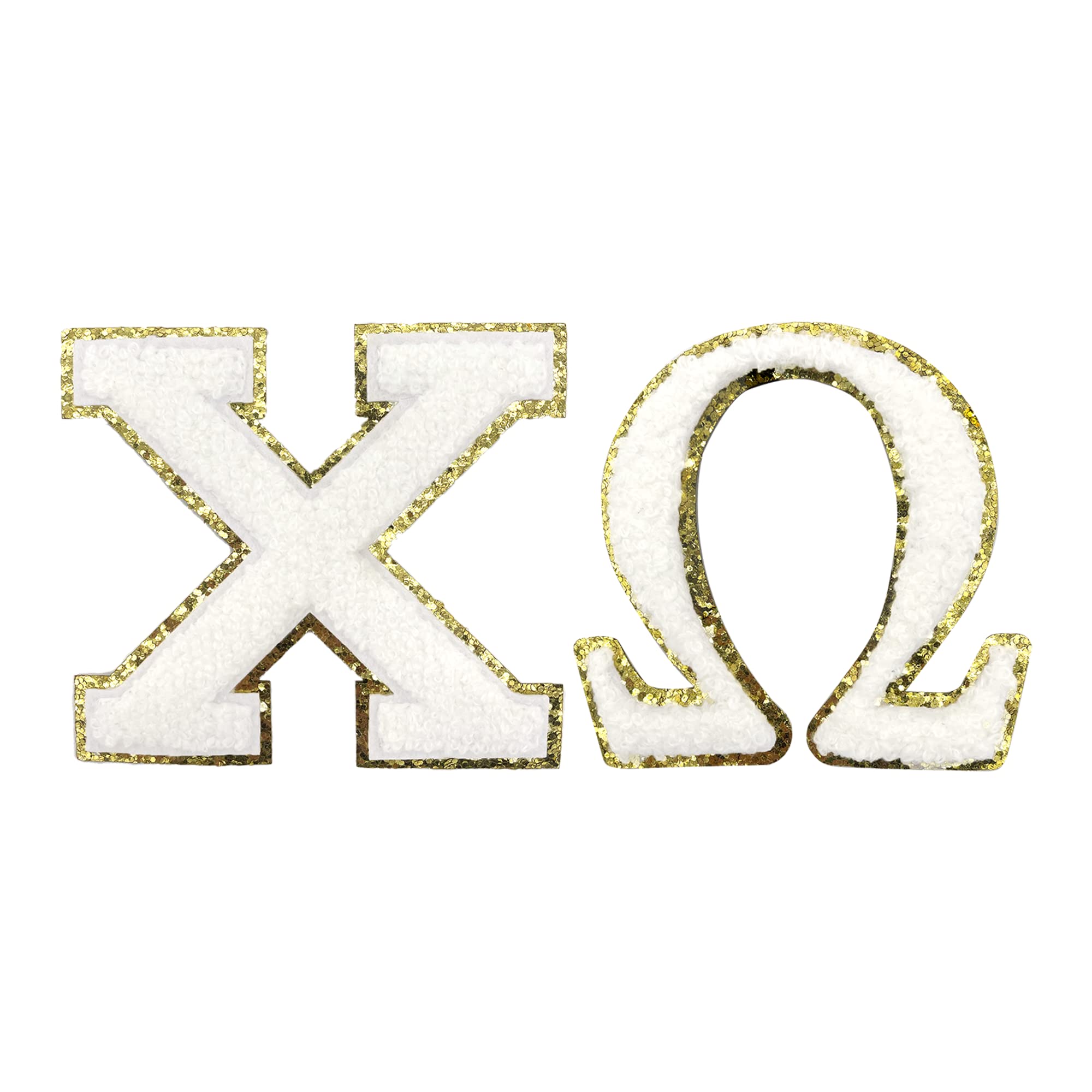 Amazon.com: Chi Omega Iron-On Greek Letter Chenille Patch Set