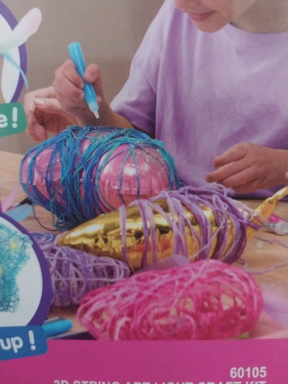 Klever Kits 3D String Art Kit for Kids, Light Up String Light Toy with ...