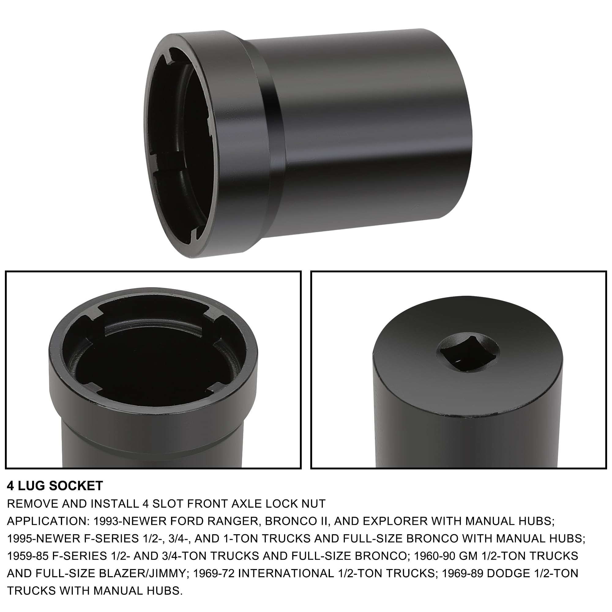 Manual Use Only No Impact Tools 6 Point Wheel Bearing Locknut Socket ...