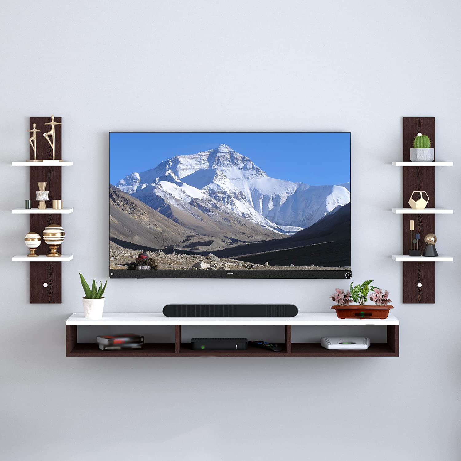 Odestar Victor Riano Engineered Wood Wall Mounted TV Unit, with TV ...