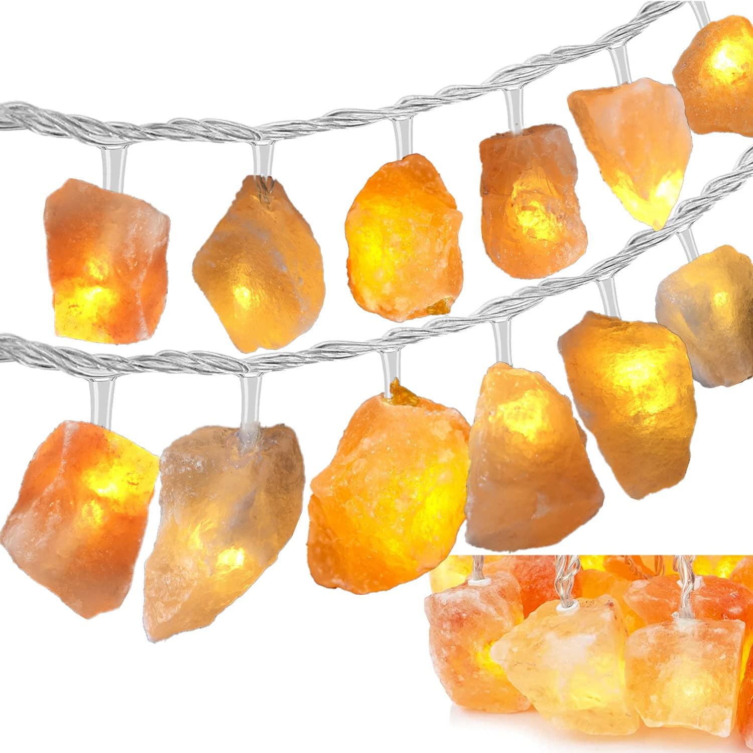 Amazon.com: Himalayan Salt Light String for Bedroom with 20 Rock,11.5ft ...