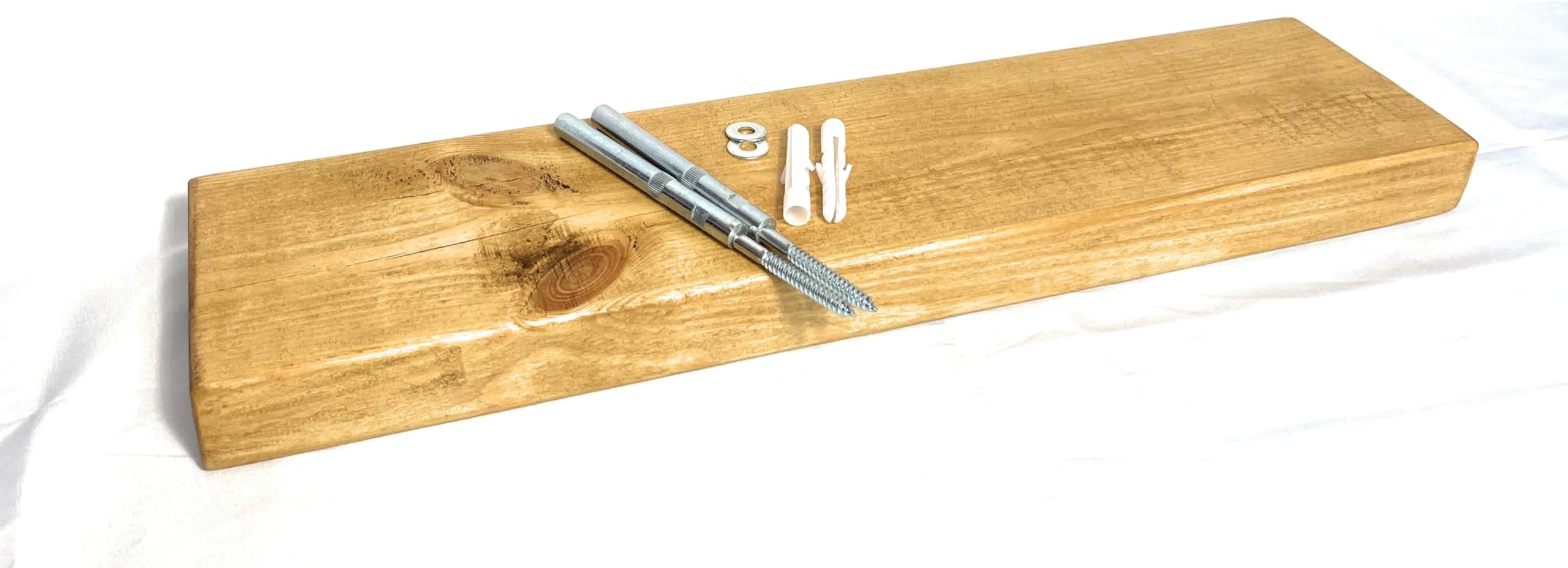 WATERFRONT FURNITURE Natural Oak Rustic Floating Shelf - 15 CM X 4.5 CM ...