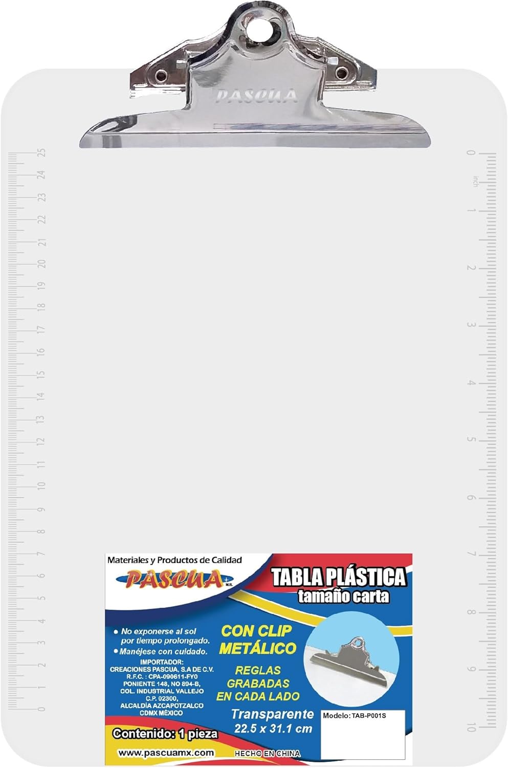 Tabla Sujetadocumentos Plastica Con Clip Metalico Para oficina, trabajo ...