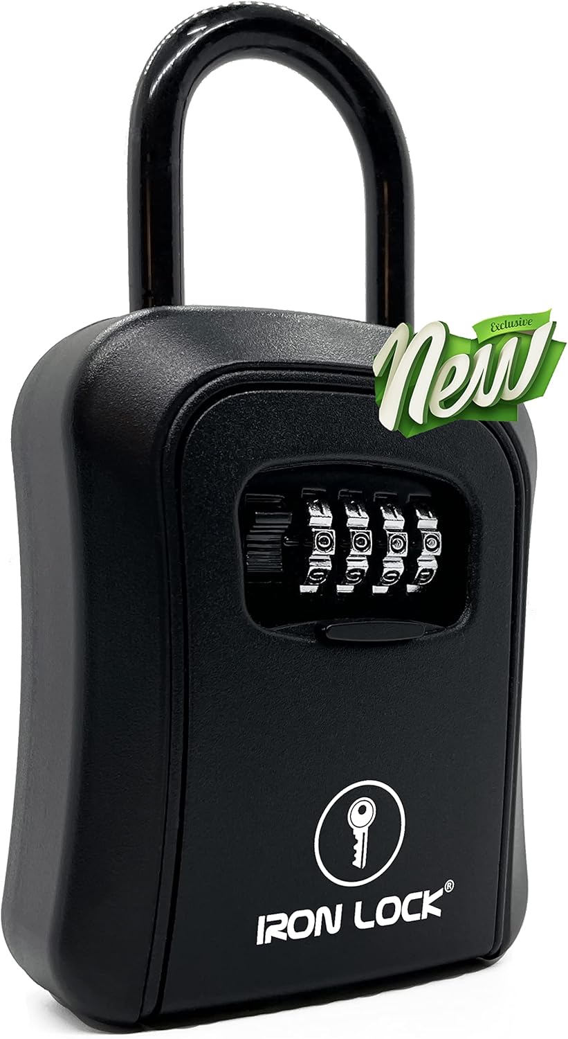 Amazon.com: Iron Lock® - Key Lock Box Portable and Wall Mounted with ...