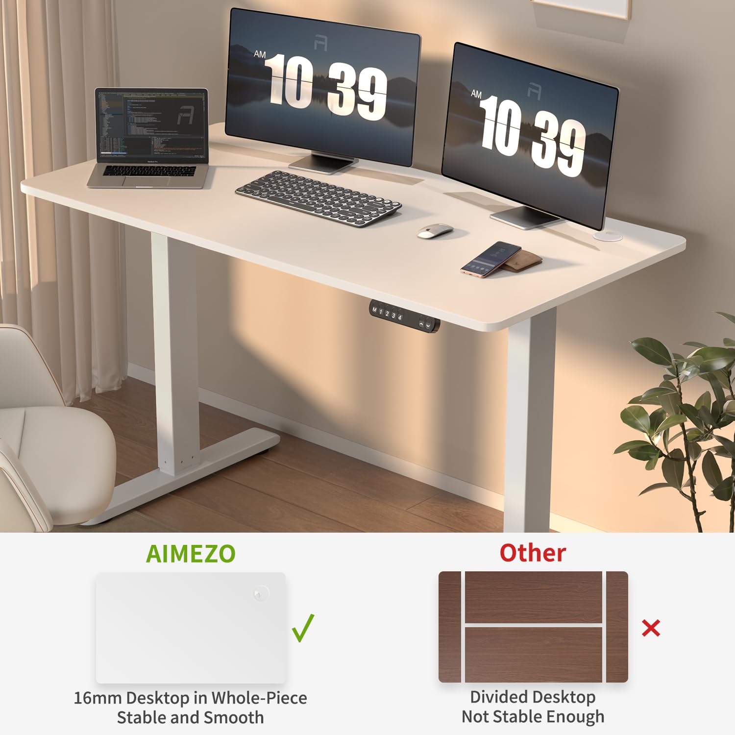 Snapklik.com : AIMEZO Height Adjustable Electric Standing Desk 48 X 24 ...