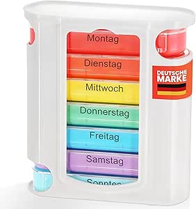 MC-Trend Tablettenbox 7 Tage mit 4 Fächern pro Tag – große Pillendose ...