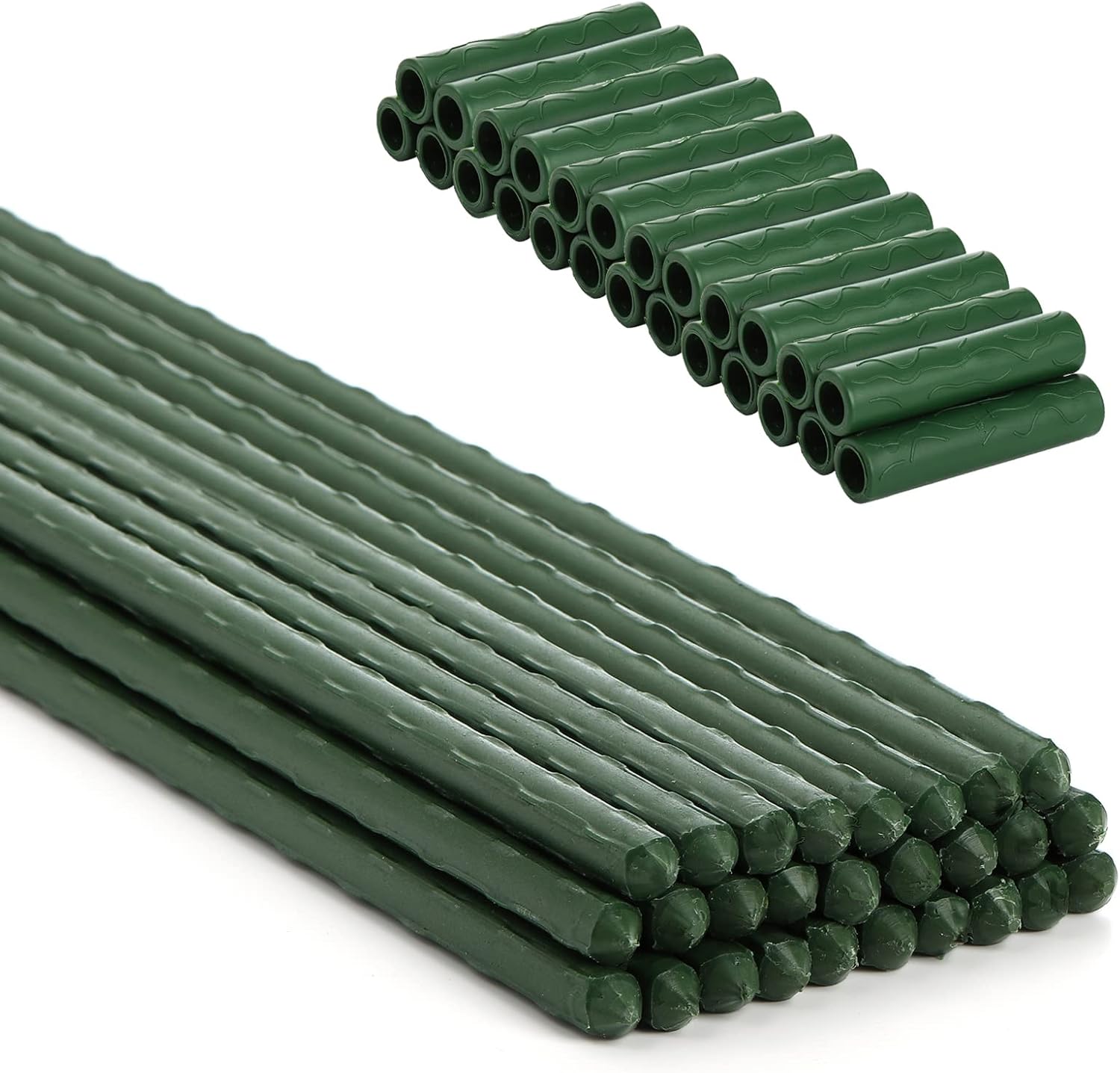 Amazon.com : Frcctre 50 Pack 16 Inches Garden Stakes with 25 Connectors ...