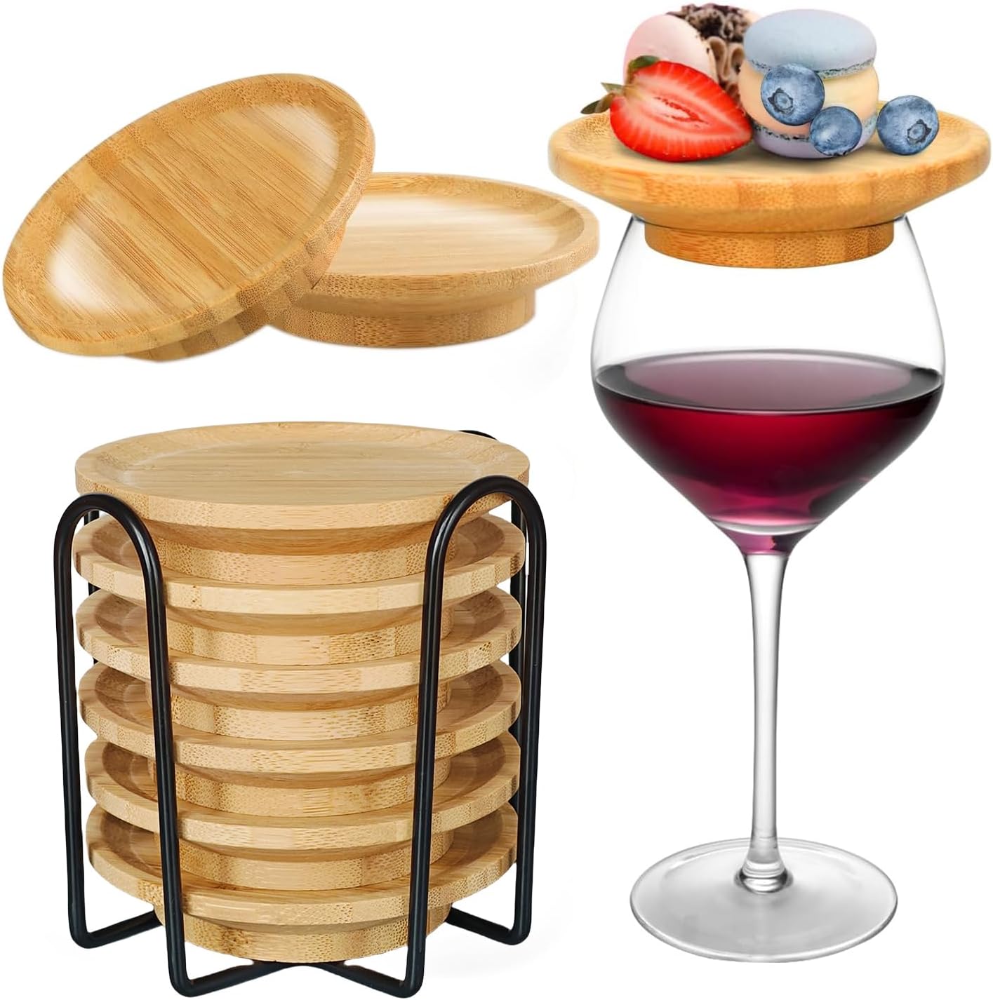Amazon.com: 6 pcs Wine Glass Charcuterie Topper with Holder, Mini ...