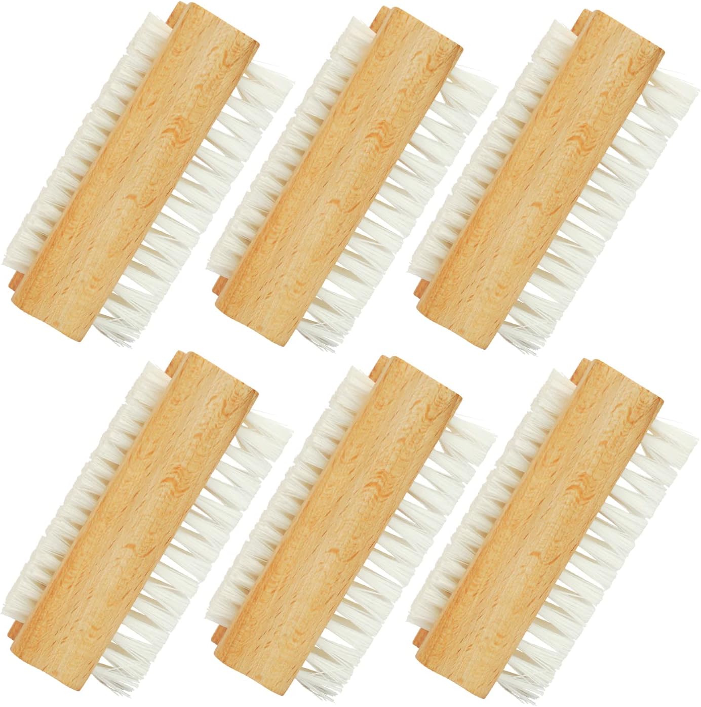 Wooden Nail Brush Double-sided Nail Cleaner with Plastic Bristles for ...