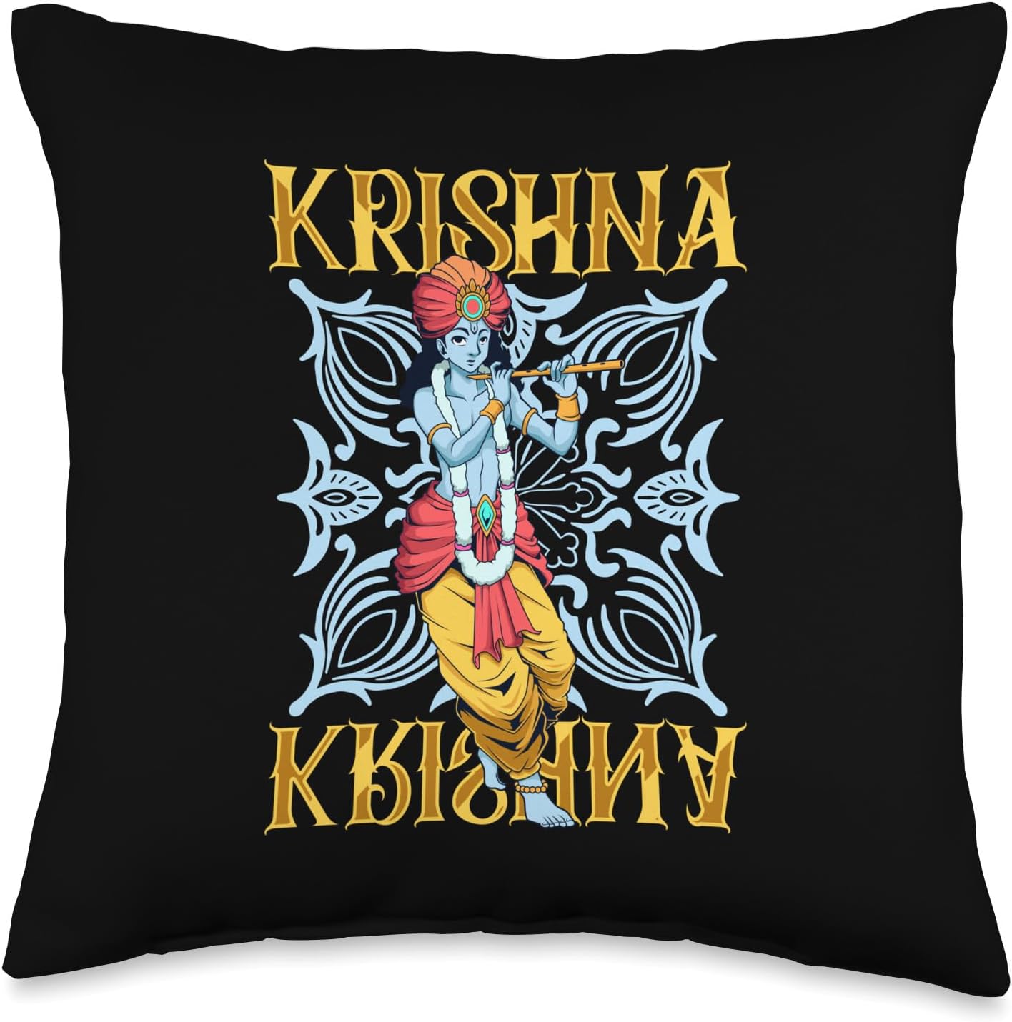 Amazon.com: Hinduism gods Hindu god-The Blue Flute Player Krishna Throw ...
