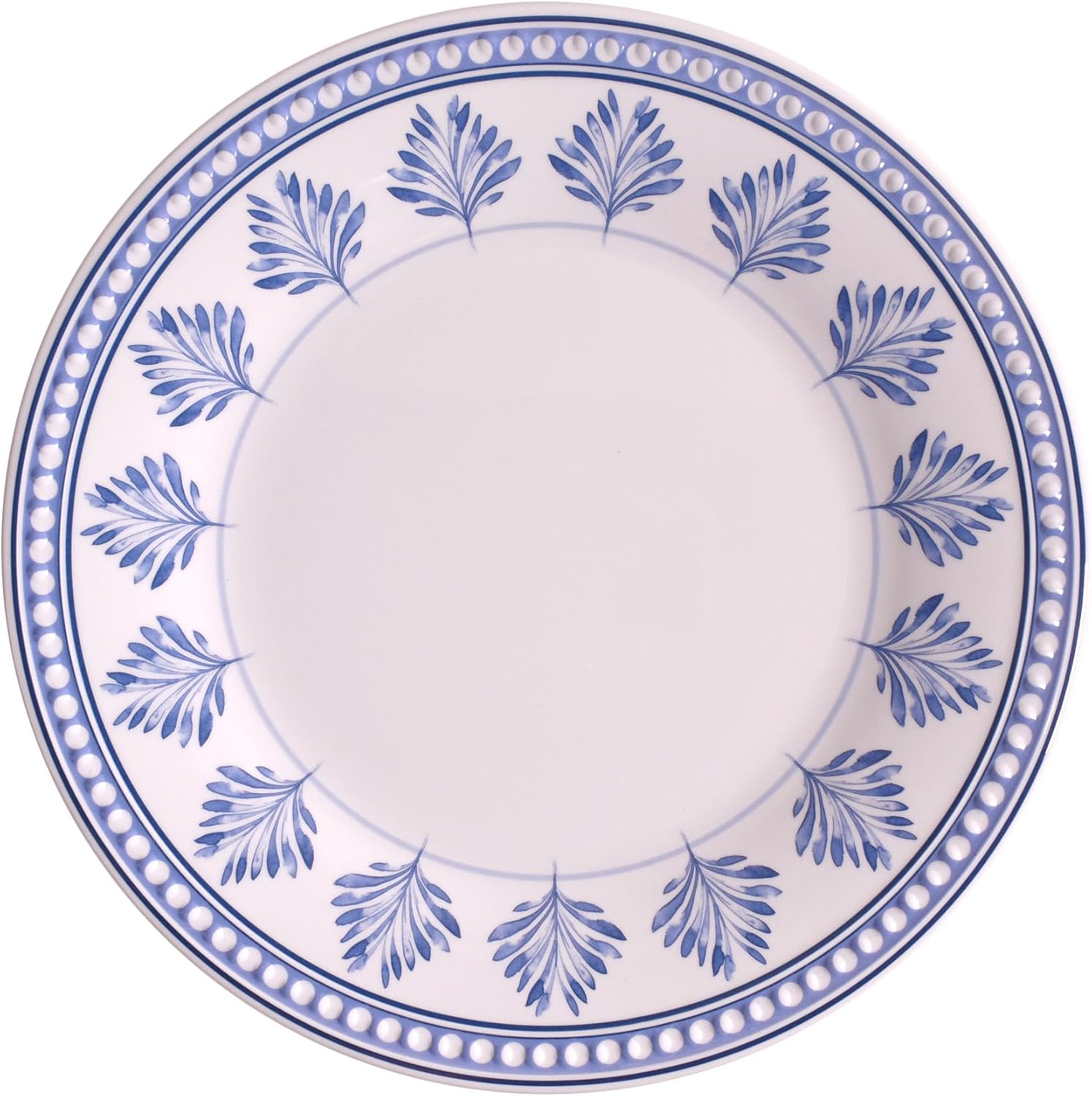 Amazon.com | Merritt Savannah 10-1/2" Melamine Dinner Plate, Blue/White ...