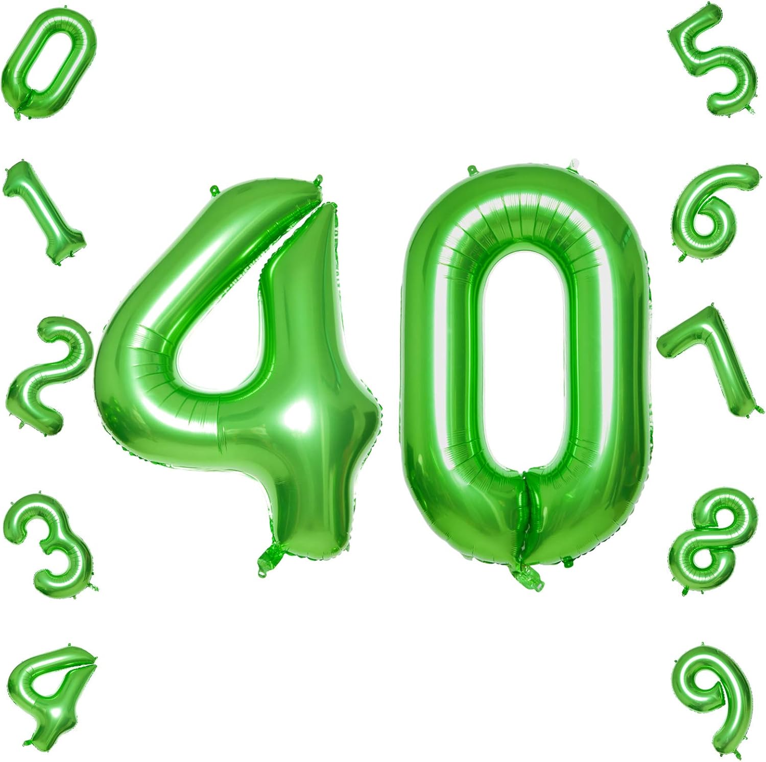 Buy Green Number 40 Balloons,40 Inch Birthday Number Balloon Party ...