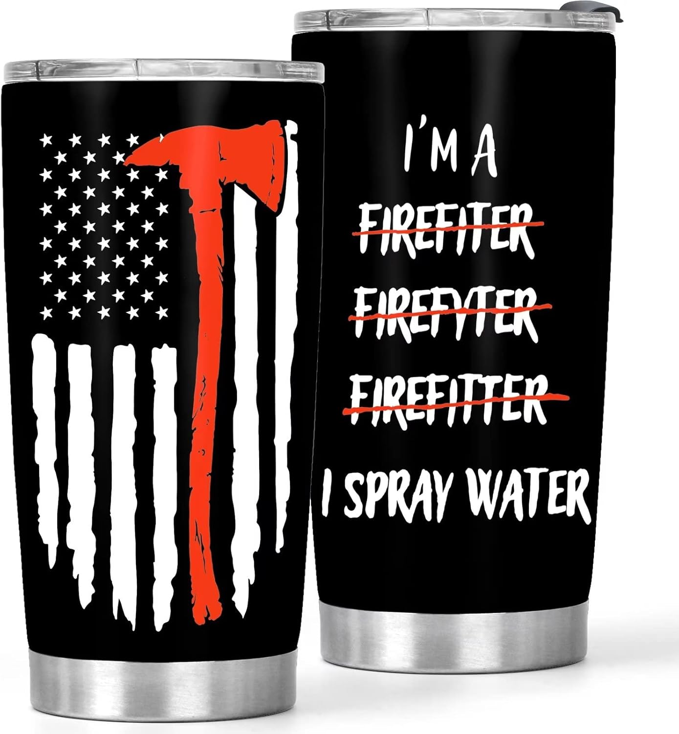 Amazon.com | Firefighter Gifts For Men - 20oz Stainless Steel Tumbler ...