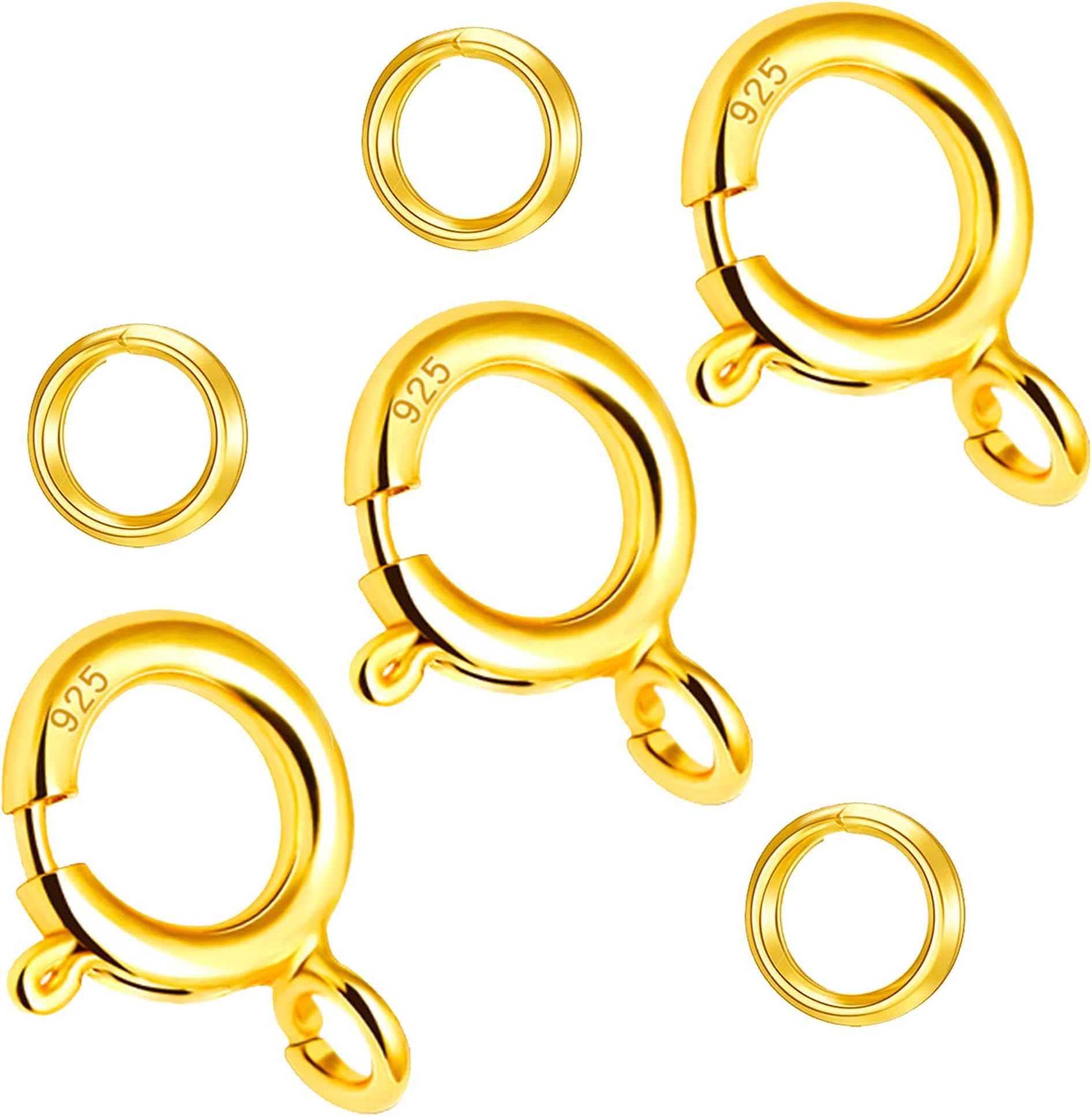 Amazon.com: 6 14K Gold Filled 8mm 0D 6.3mm ID Round Split Rings Wire ...