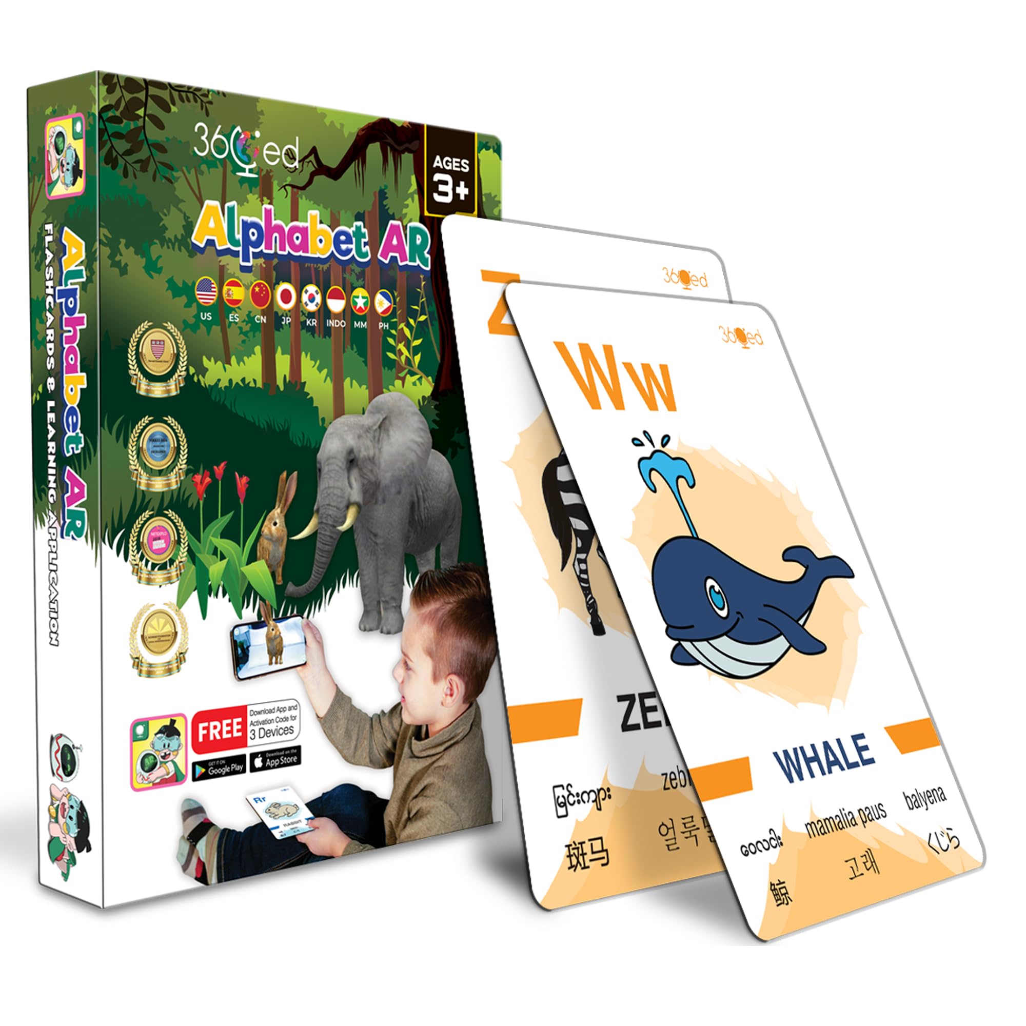 Buy 360EDAlphabet AR: Augmented Reality English Alphabet Learning, 4D ...