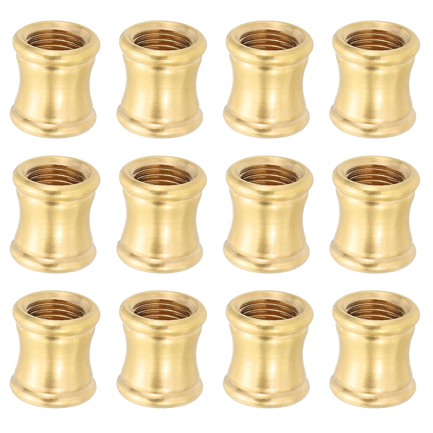 PATIKIL Lamp Pipe Brass Coupling Nut, 12 Pcs 15mm Long M10 Fine Round ...