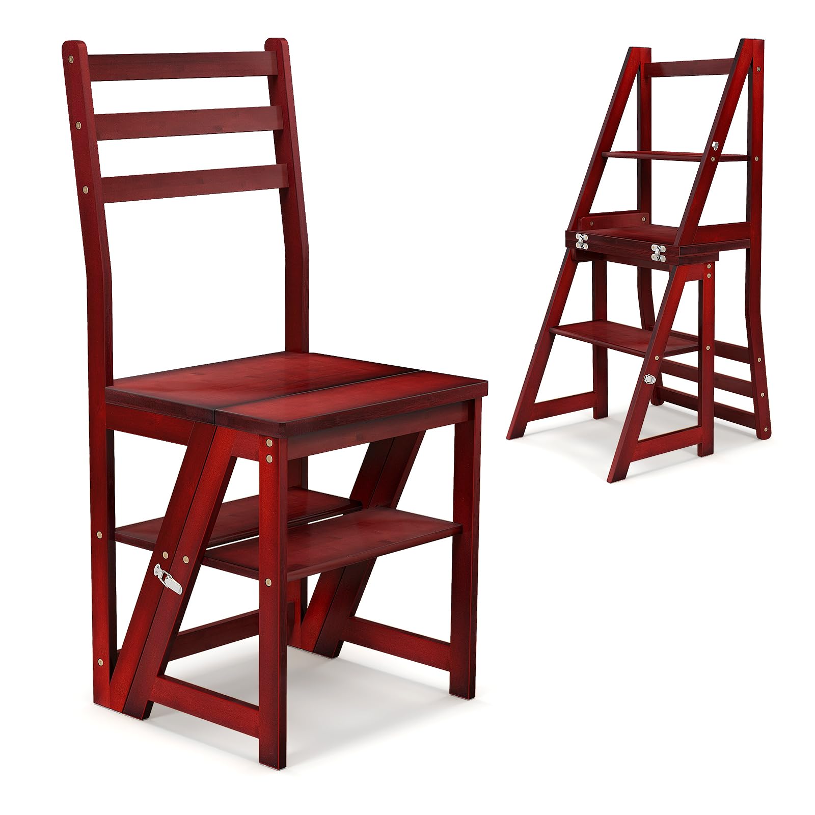 Amazon.com: Giantex 3 Tier Folding Ladder Chair, Convertible 3 Step ...