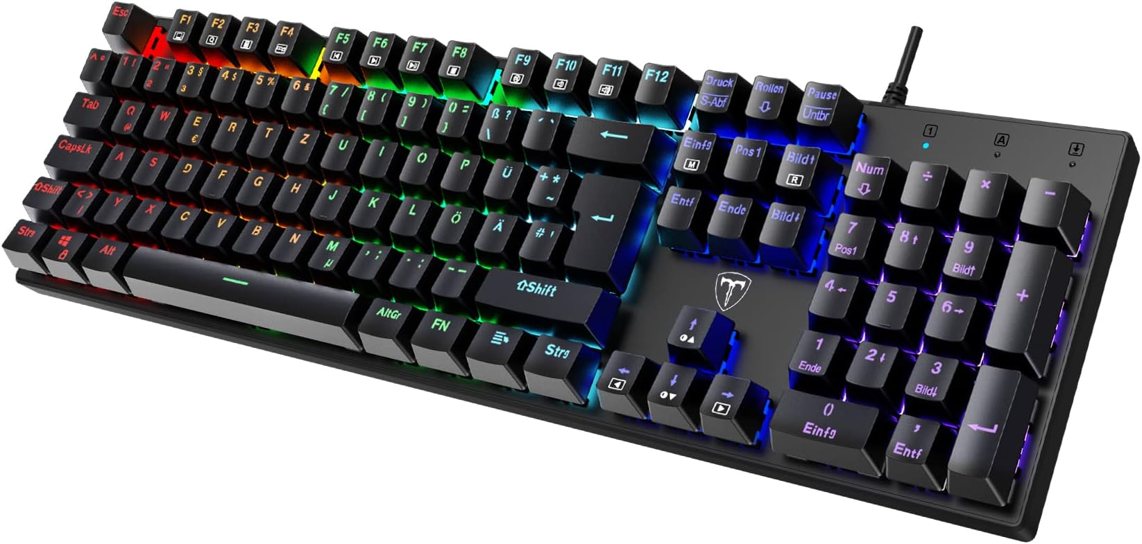 KOORUI Gaming Tastatur, Mechanisch Tastatur Deutsches Layout QWERTZ 104 ...