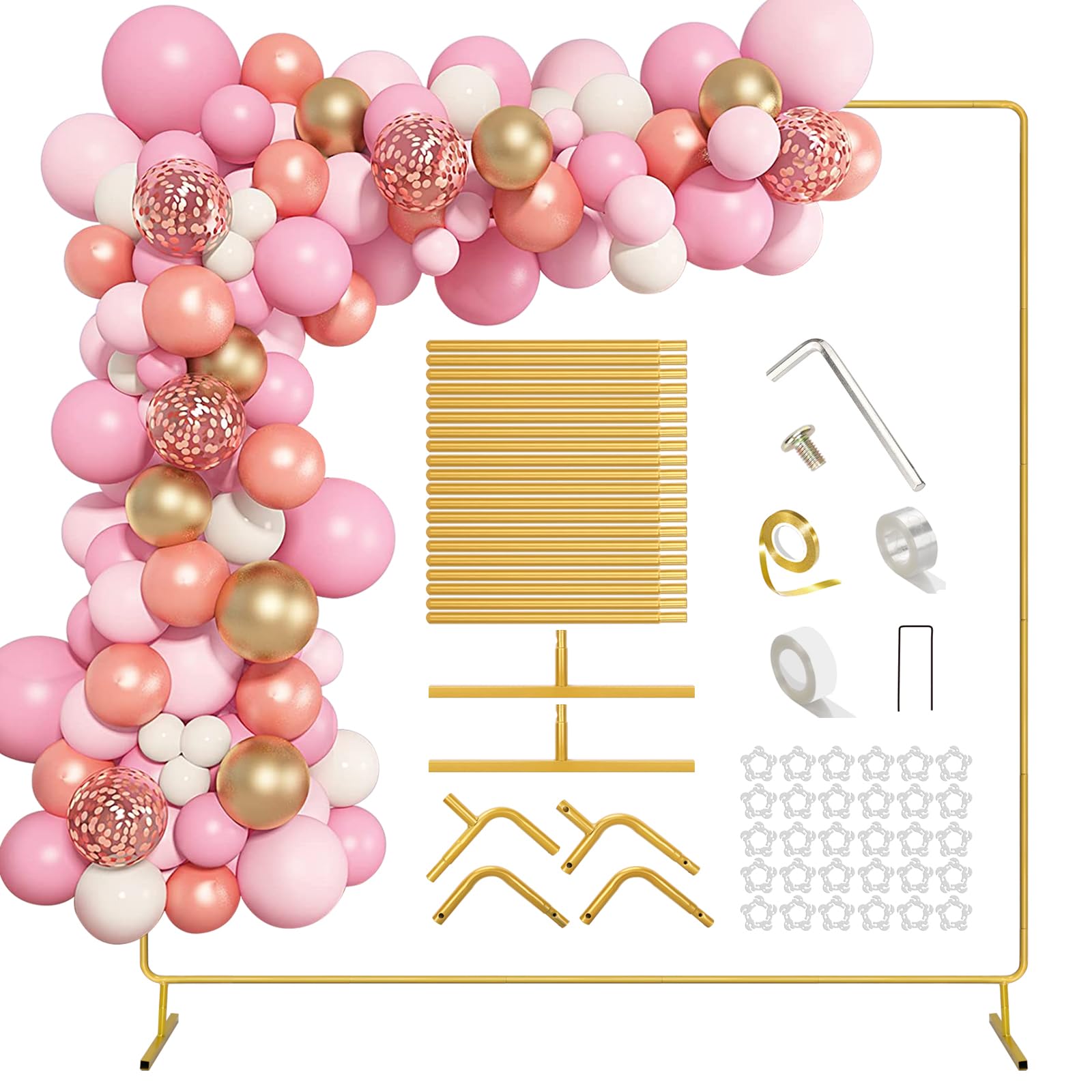 Amazon.com: WEKASTON 6.6FT x 6.6FT Balloon Arch Stand Metal Square ...