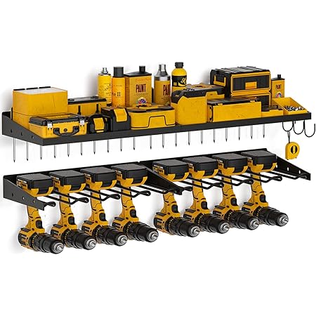 Amazon.com: KAFAHOM Power Tool Organizer-8 Drill Holder Wall Mount,4 ...