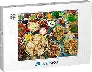 Amazon.com: Mexican Food Nacho Buffet Photo Collage Jigsaw Puzzle with ...