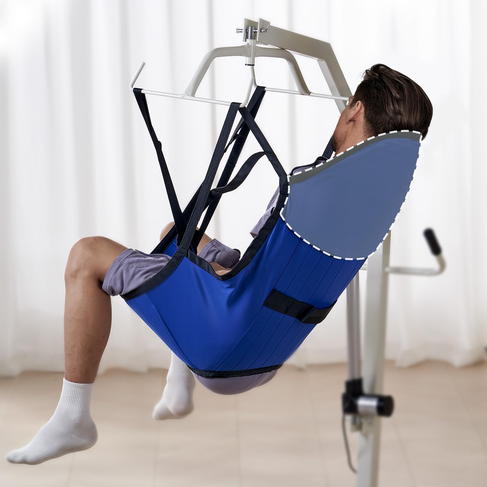 VEVOR Patient Lift U-Sling with Head Support- Medium Size, Divided Leg ...