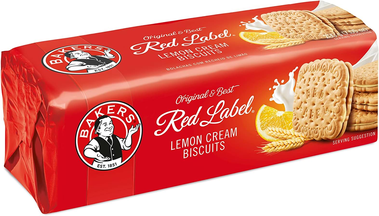 Amazon.com: Bakers Red Label Lemon Creams Biscuits (200g) - Pack of 2 ...