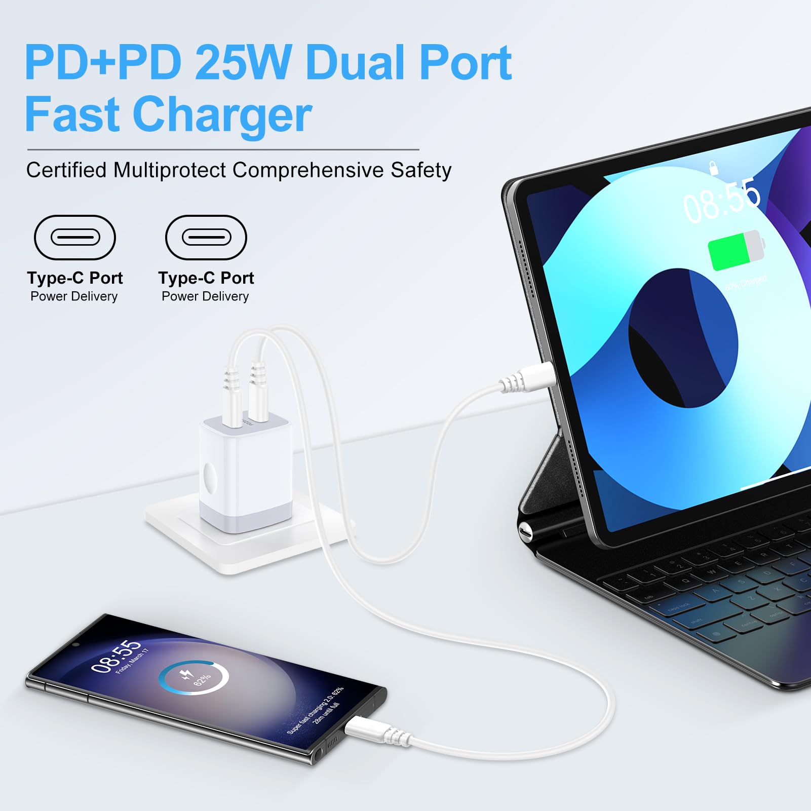 Snapklik.com : 25W Samsung A16 5G Fast Charger Block Phone Charger Box ...