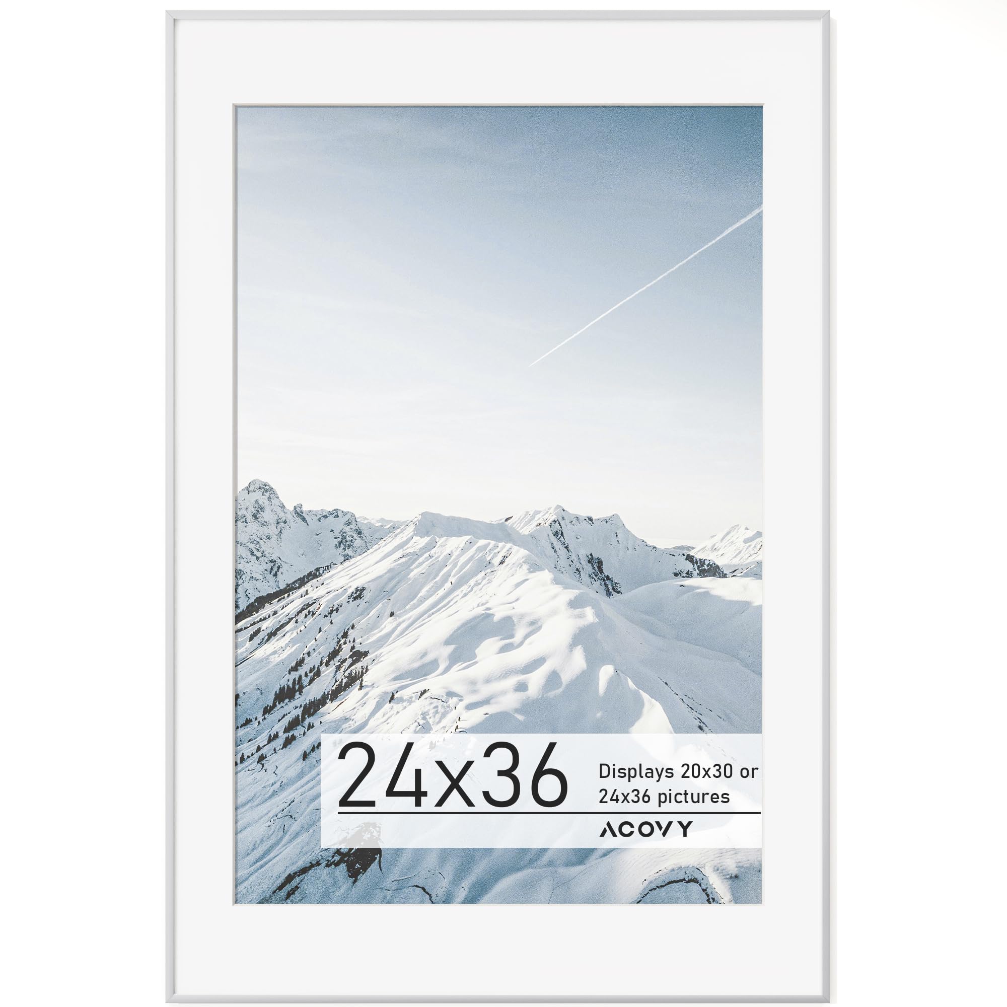 Amazon.com - Acovy 24x36 Poster Frame Silver, 24x36 Frame with Mat for ...