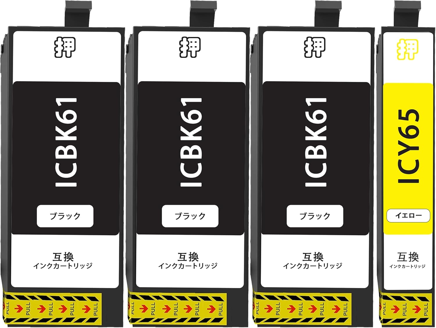 Amazon.co.jp: 【埼京企画】エプソン用 ICBK61*3 + ICY65 4本セット 互換インクカートリッジ (IC61 IC65 IC4CL6165) 純正インクと併用可能 残量 ...