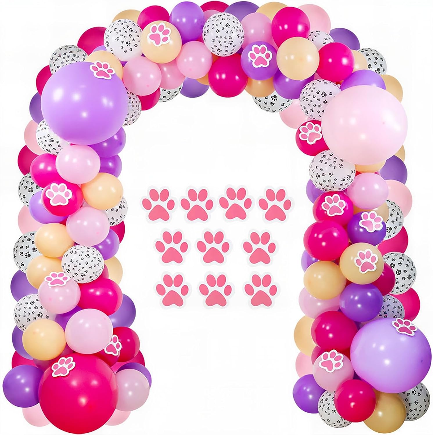 Amazon.com: Dog Balloon Arch Garland, Pink Purple Dog Print Balloons ...