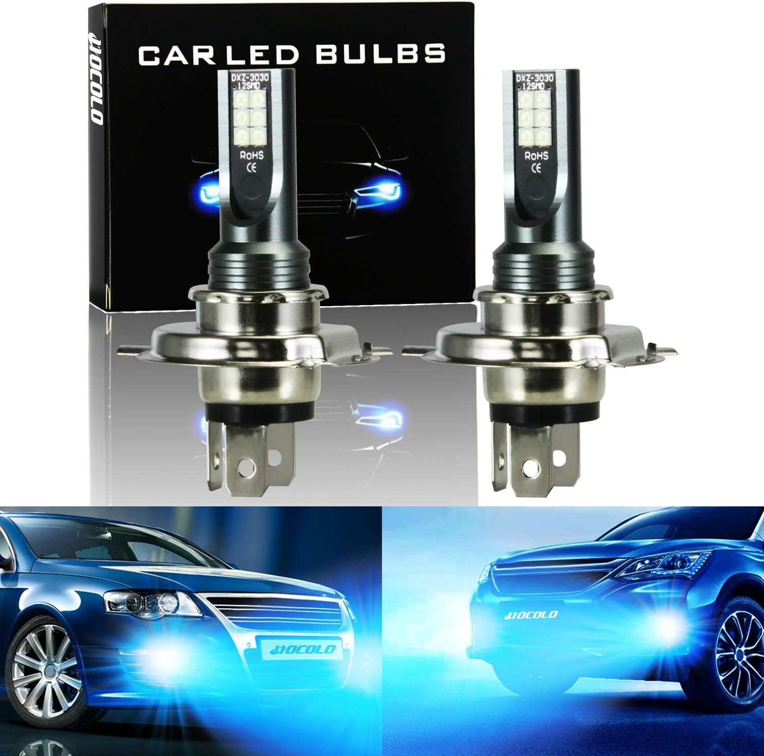 HOCOLO A Ice Blue White Fog Light DRL 8000K 6000K LED Bulbs-H7 H8 H3 H4 ...