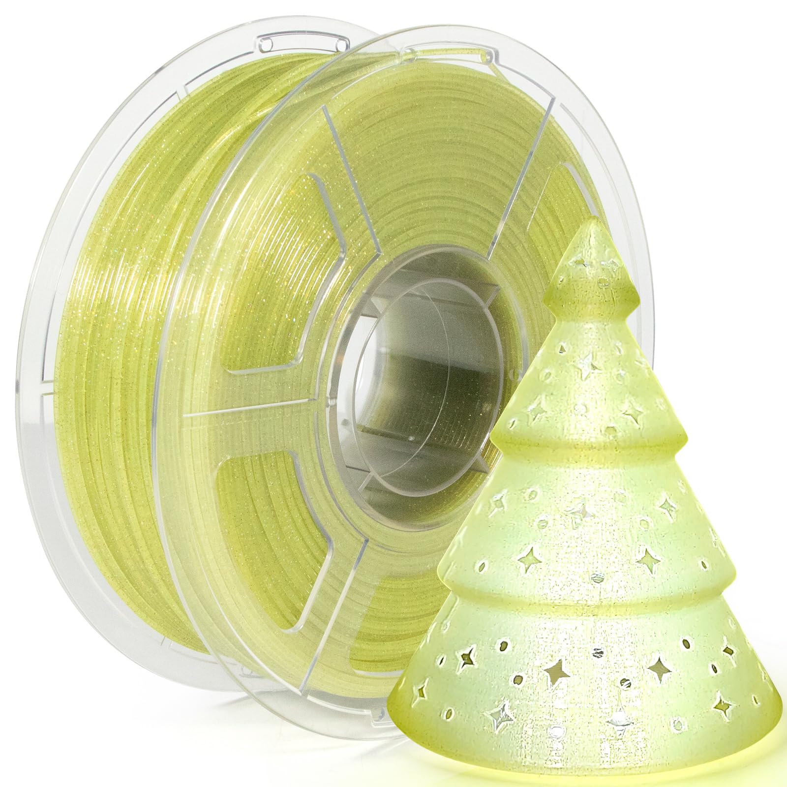 Amazon.com: iSANMATE 3D Printer Filament, Transparent Glitter Yellow ...