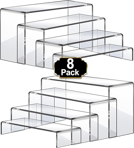 Amazon.com: Aheroi Large Acrylic Risers, 8 Pcs 2 Set(7”L~8”L~9”L ...