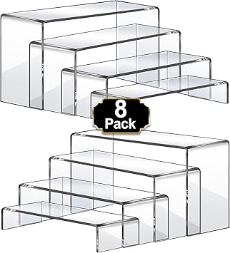 Amazon.com: Aheroi Large Acrylic Risers, 8 Pcs 2 Set(7”L~8”L~9”L ...