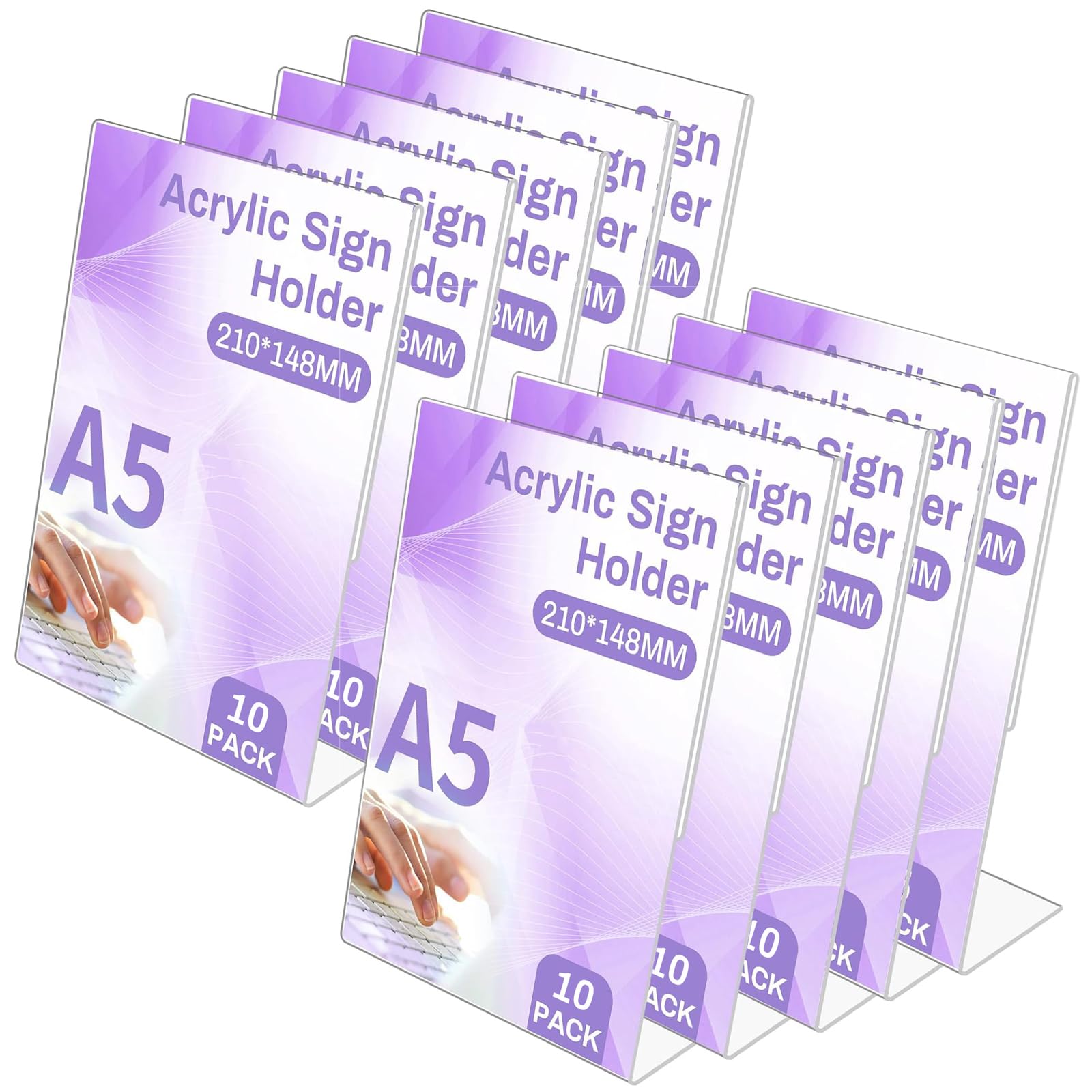 Sagreeny Pack Of 10 Acrylic Table Stands A5 Stand A5 | Desertcart INDIA