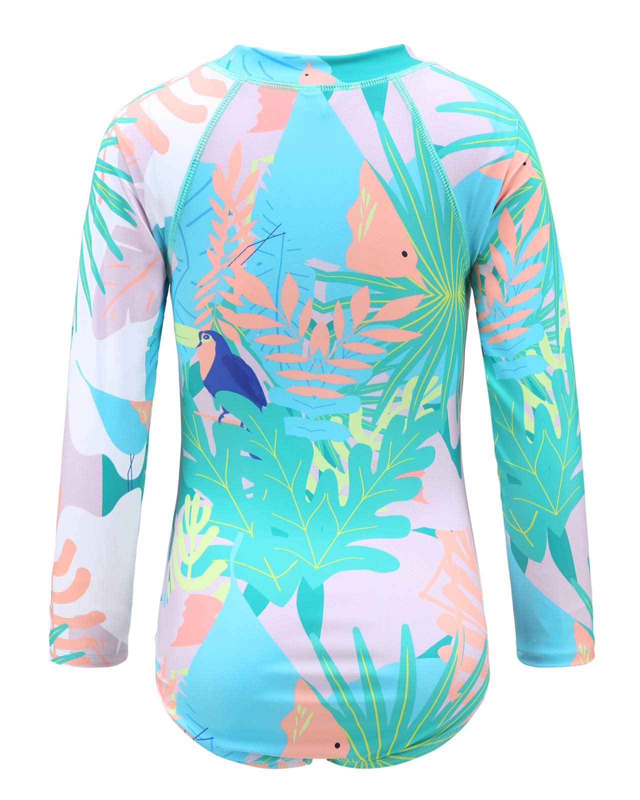 Snapklik.com : Girls Long Sleeve Rash Guard One Piece Swimsuits Kids ...