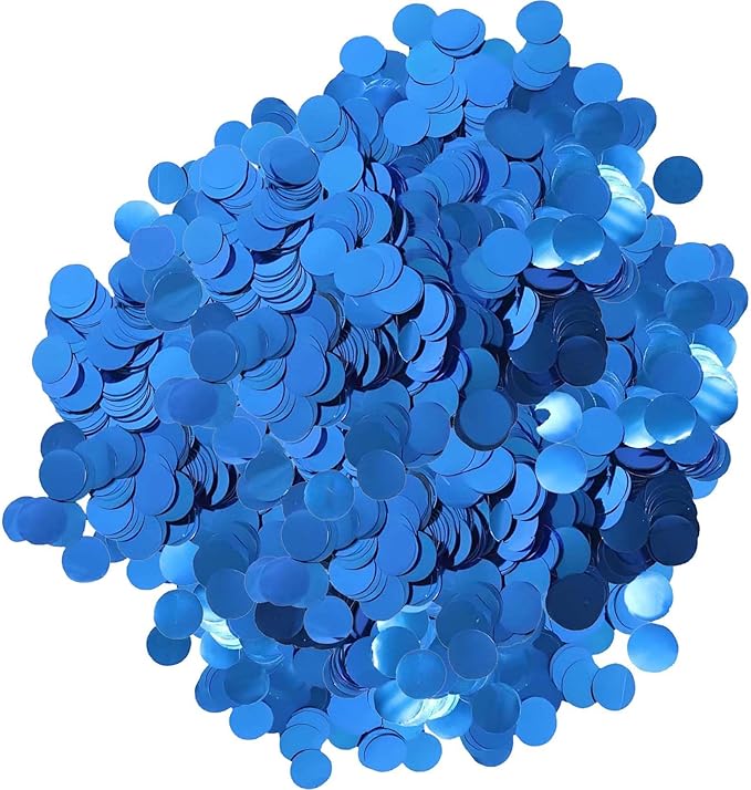 Amazon.com: Blue Metallic Foil Confetti 8000 Pcs Shiny Round Table ...