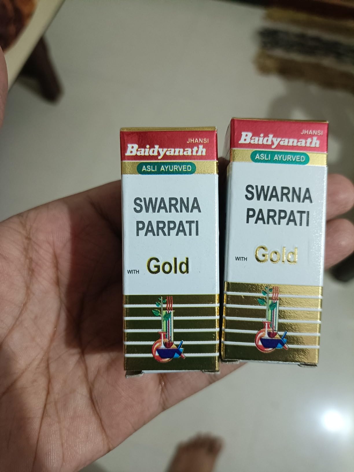 Buy Baidyanath Asli Ayurved Jhansi Swarna Parpati With Gold 1gm Online ...