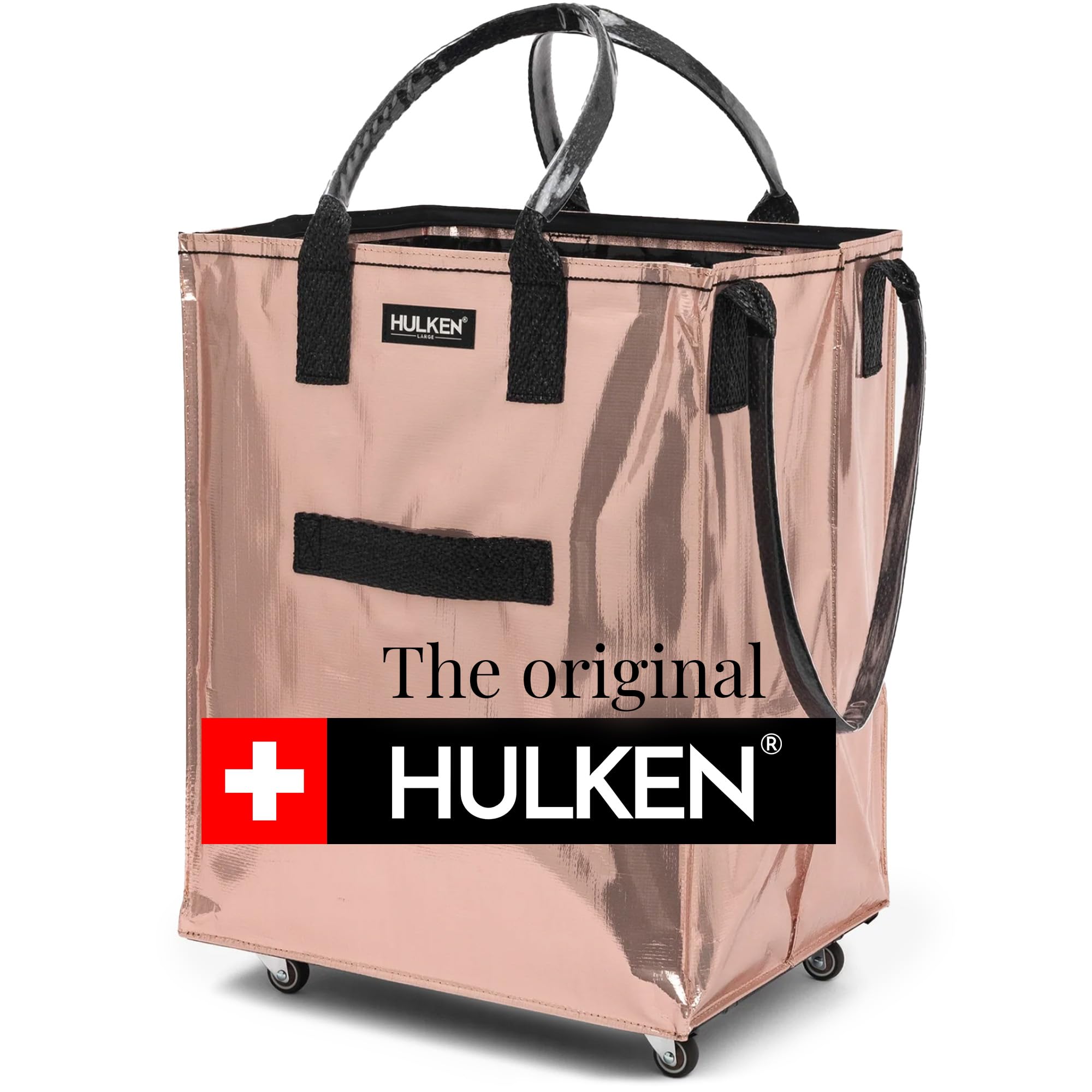 Amazon.com - HULKEN - (Large, Rose Gold Reusable Rolling Tote & Rolling ...
