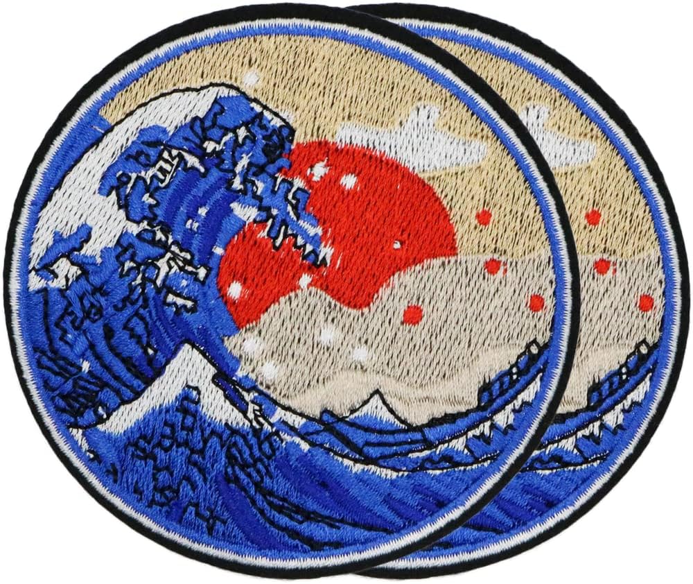 Amazon.com: Cute-Patch The Great Wave Off Kanagawa Embroidered Iron On ...