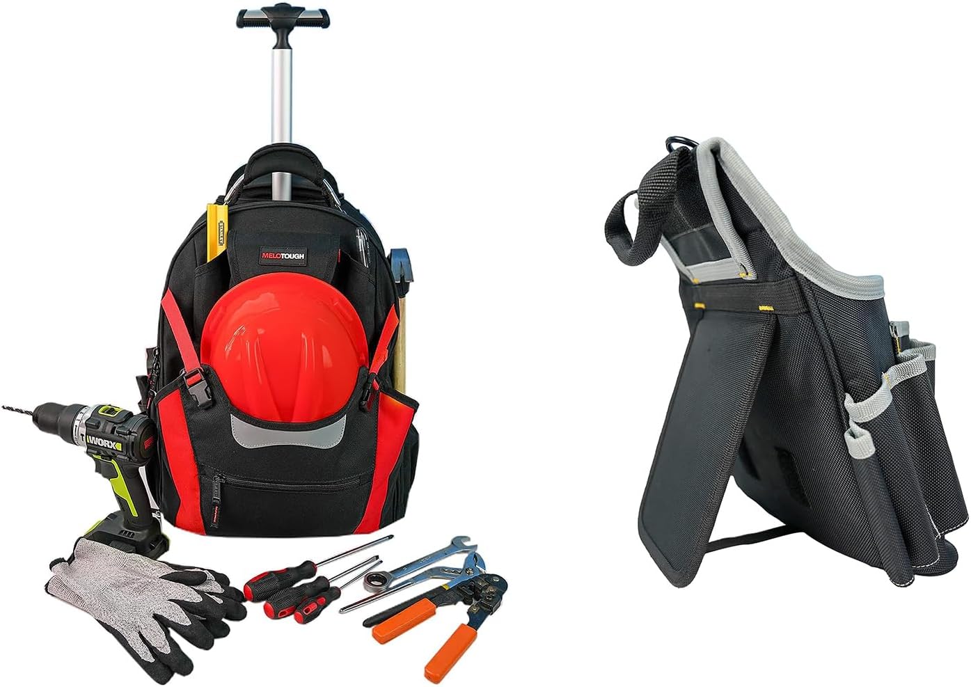MELOTOUGH Wheeled Rolling Tool Bag Heavy Duty Tool Backpack Tool ...