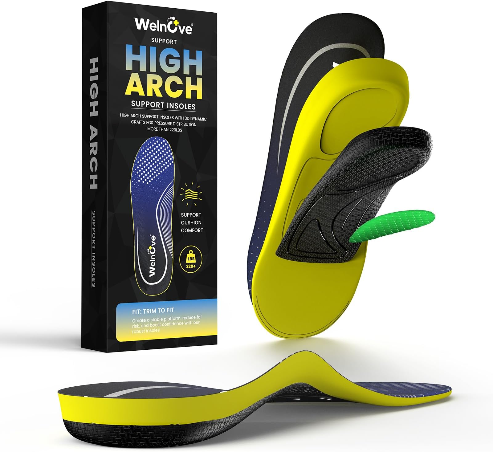 Amazon.com: ONJOCK Plantar Fasciitis Strong Arch Support Insoles,Heavy ...