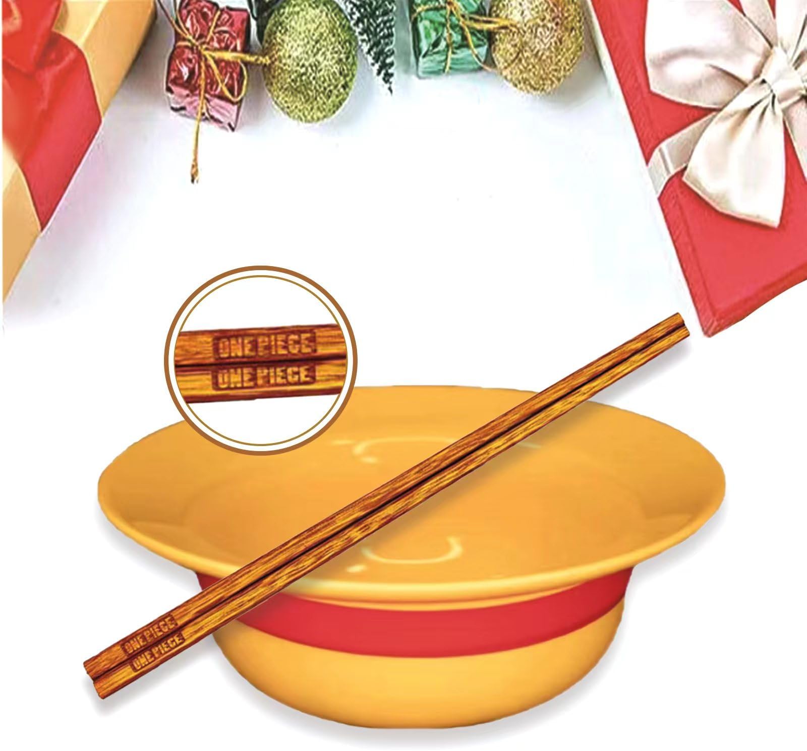 Franna One Piece Merch Ramen Soup Bowl Set Luffy and Straw Hat Ceramic ...