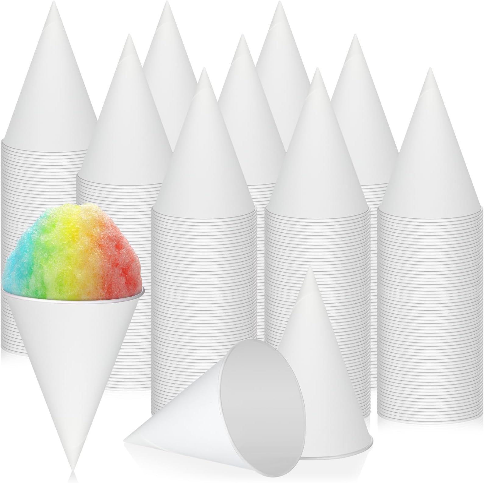 Amazon.com: Umigy 2000 Pcs 6 oz Snow Cone Cups Bulk Paper Cone Cups ...