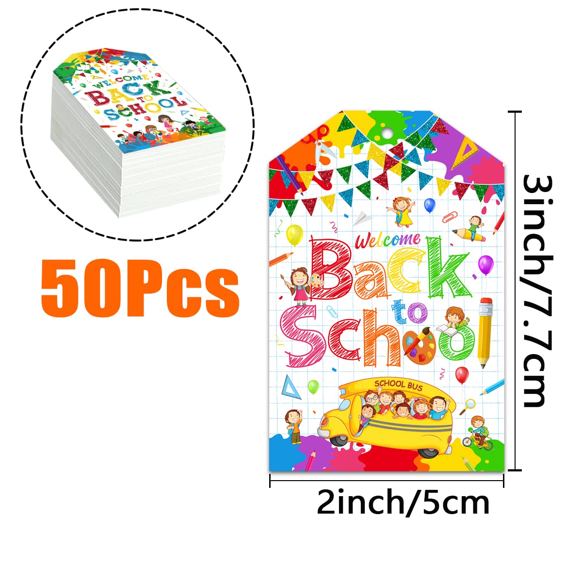 Snapklik.com : 50Pcs Back To School Gift Tags