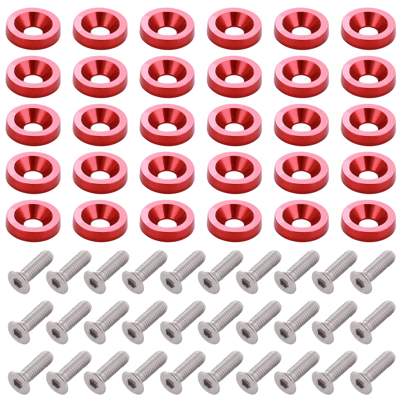 Snapklik.com : 30PCS Aluminum Fender Bumper Washer Bolt M6 Engine Bay ...