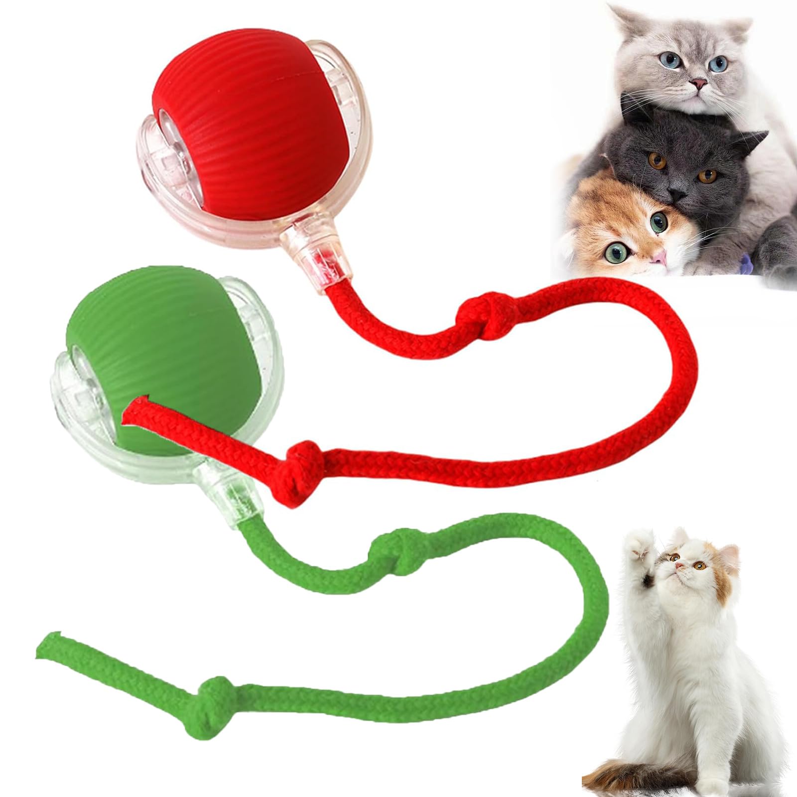 2PC Interactive Dog Ball,Smart Interactive Rolling Dog/Cat Ball, Rollie ...