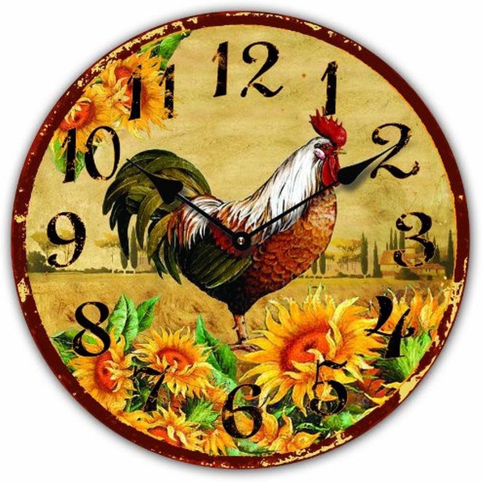 RELOJ DE PARED DISENO GALLO ESTILO DE CAMPO RELOJ DE LA COCINA - 30CM ...